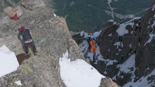 Gautier Capuçon plays cello while suspended on a zipline in the French ...