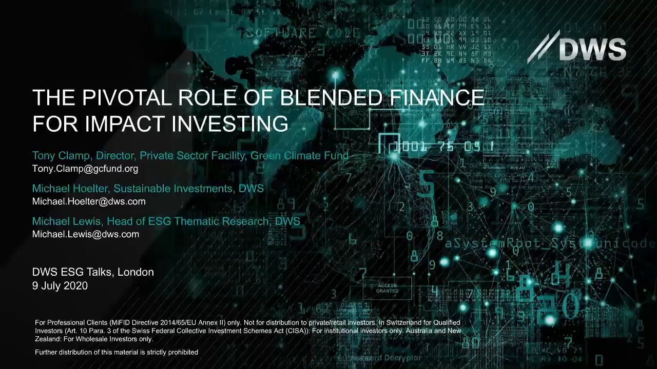 Webinars DWS ESG TALKS