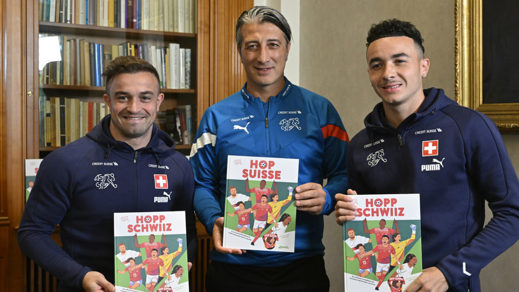 «Hopp Schwiiz». Ein Kinderbuch mit Yakin, Shaqiri, Wälti und Co..