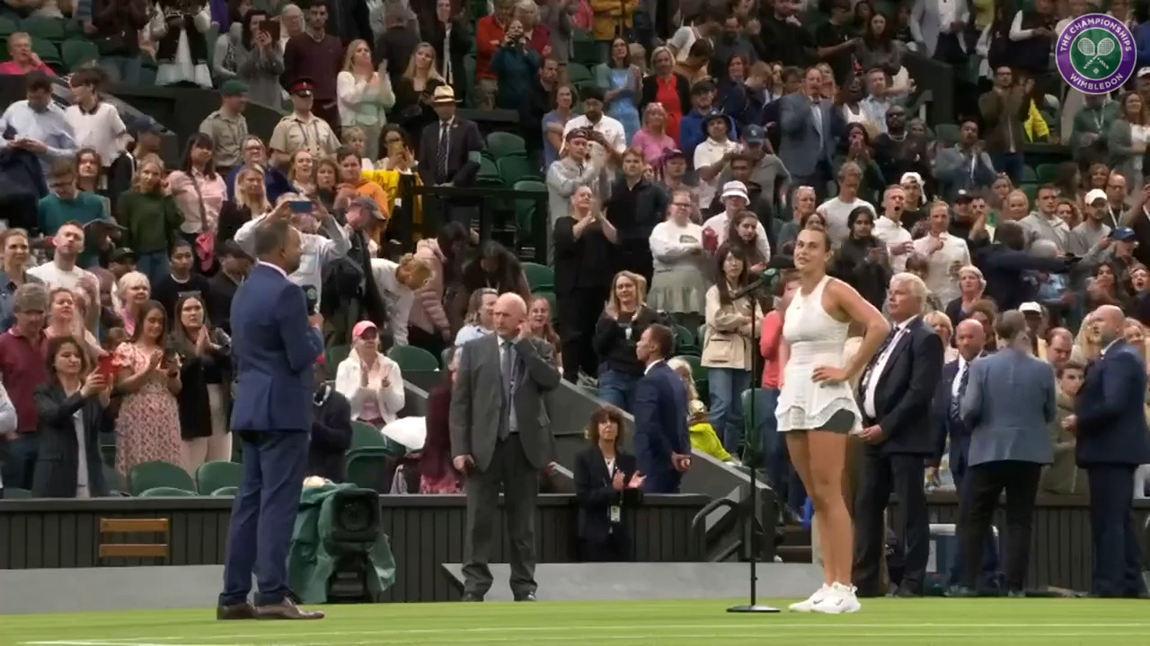 Video - Aryna Sabalenka post-match interview - The Championships ...